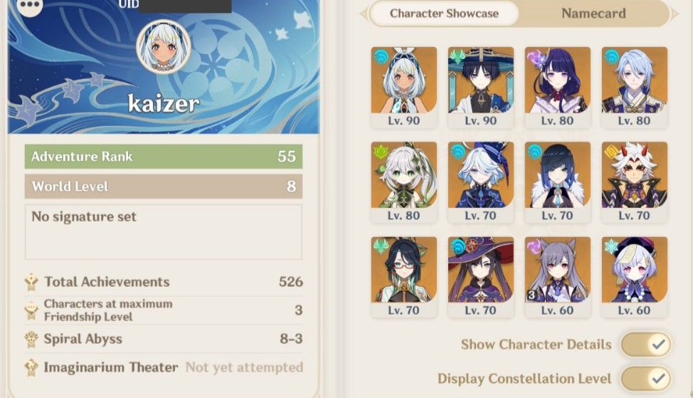 Nahida, Furina, Raiden, Wanderer AR55 Genshin Impact Account with ...