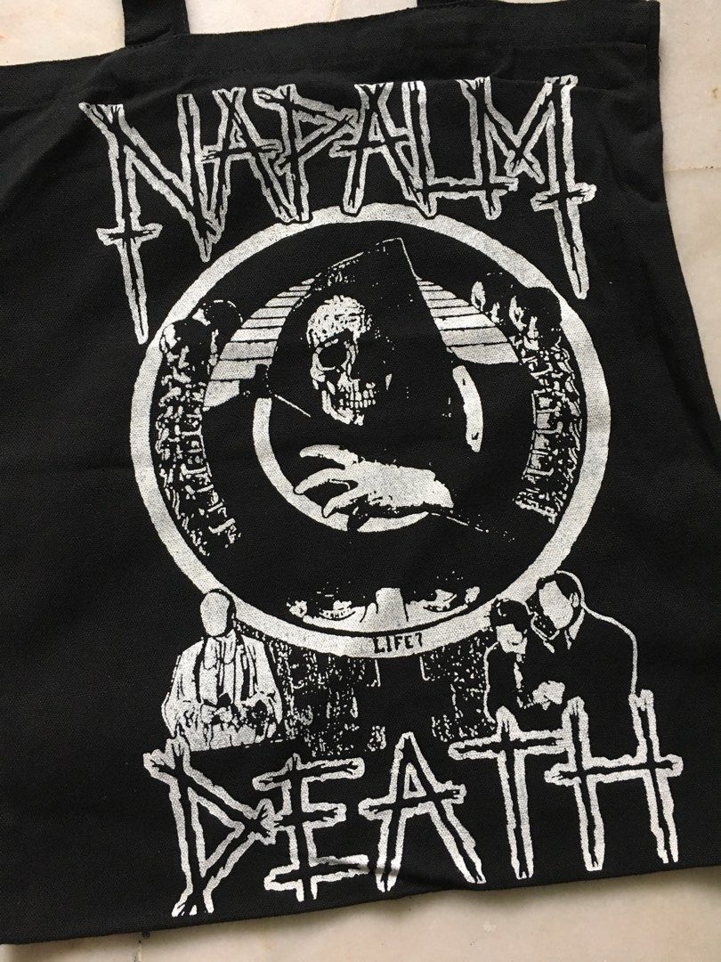 NAPALM DEATH LIFE? TOTE BAG Carcass Benediction Bolt Thrower Rotten ...
