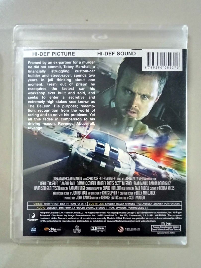 Need For Speed Bootleg Blu-ray, TV & Home Appliances, TV ...