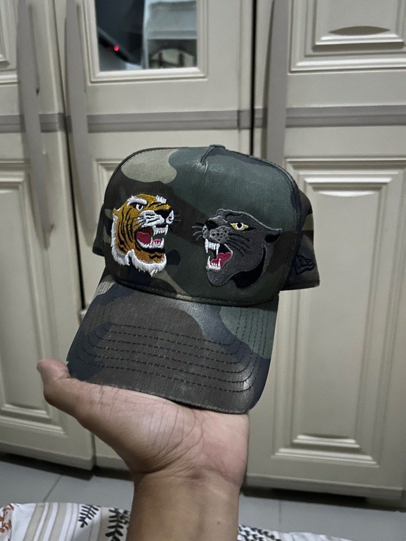 NEW ERA CAPS TIGER X BLACK PANTHER MASUMI ISHIKAWA SUKAJAN CAMOUFLAGE, Fesyen Pria, Aksesoris ...