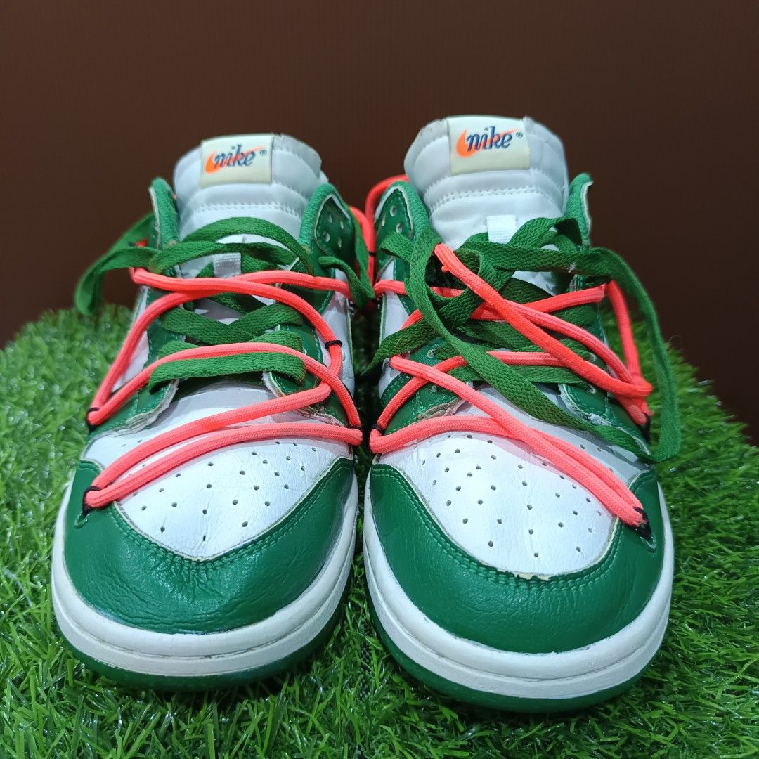 NIKE Kasut Bundle Dunk Low x OFF-White Pine Green UK7, Men's Fashion ...