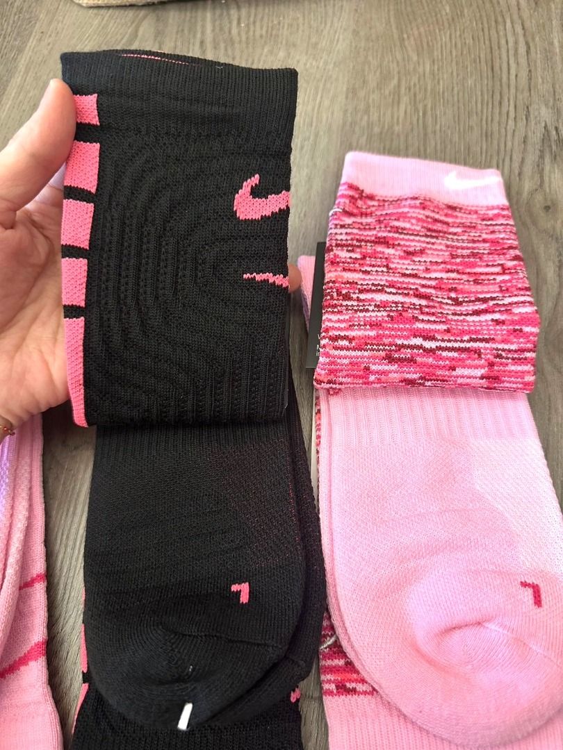 Nike NBA Hyper Elite Crew Basketball Sock Cancer Pink 乳腺癌聯名款機能菁英籃球襪, 體育 ...