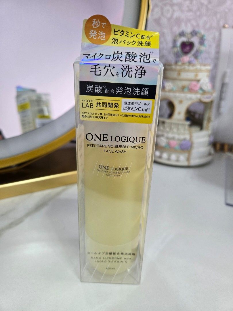 ONE LOGIQUE Peelcare VC Bubble Micro Face Wash Gold Vitamin C 120mL Made in Japan (Expiry date ...