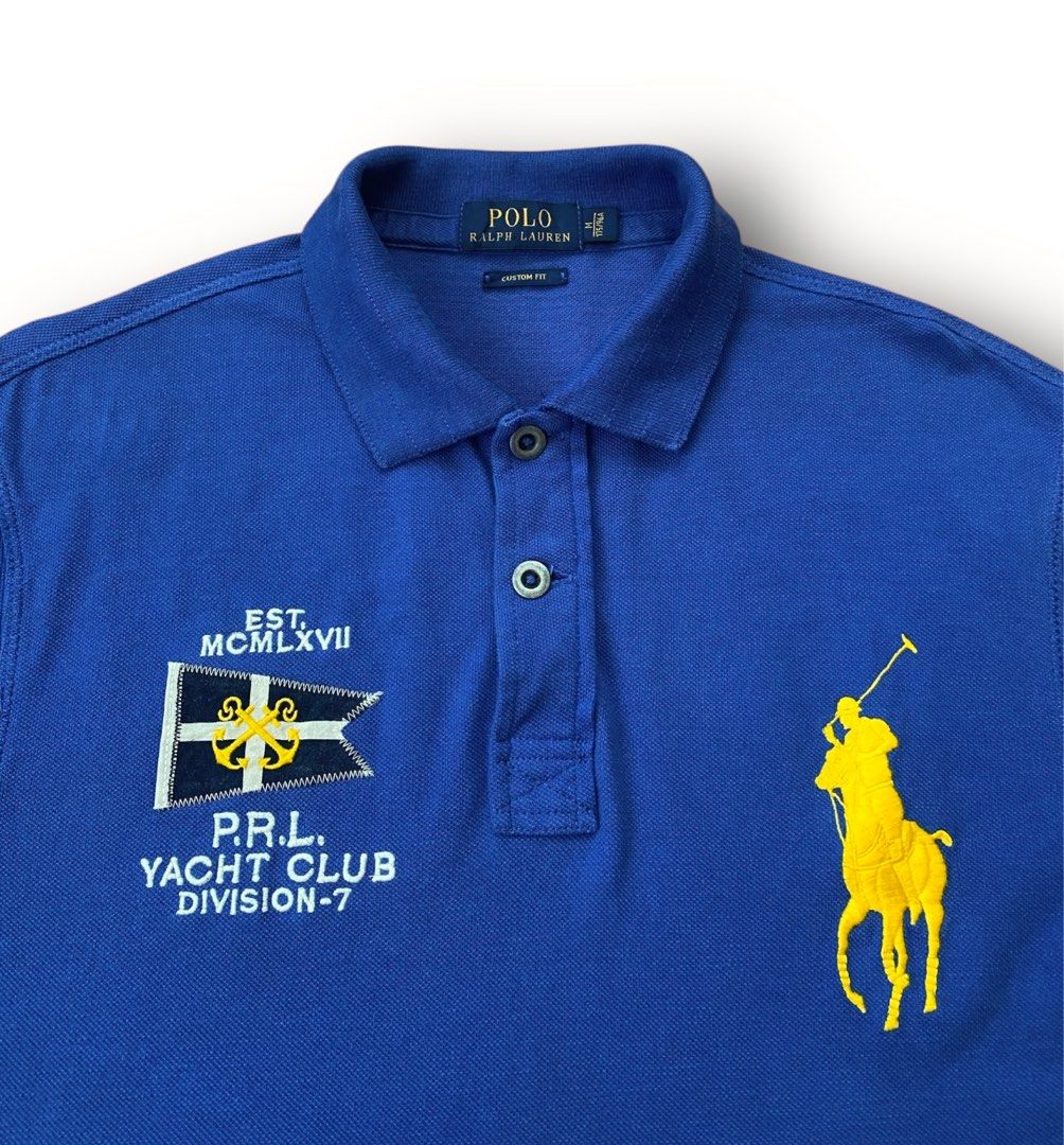 Polo Ralph Lauren Yatch Club Big Pony Mesh Polo Shirt ( Pit 20 ), Men's ...