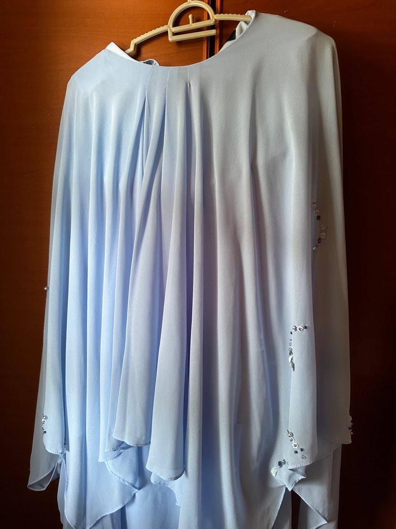 PRELOVED BAJU RAYA - WANZAR ZAELYNN (MALIBU BLUE-S), Women's Fashion ...