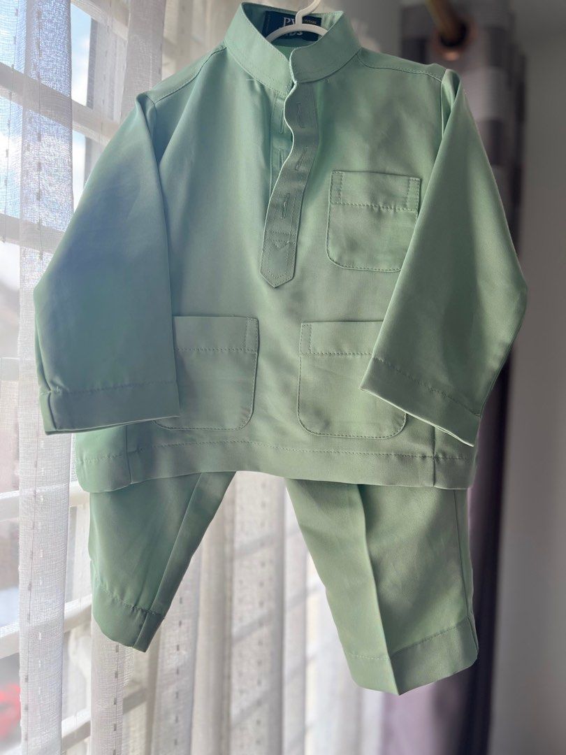 PRIMAVALET KIDS BAJU MELAYU (MINT GREEN), Babies & Kids, Babies & Kids ...