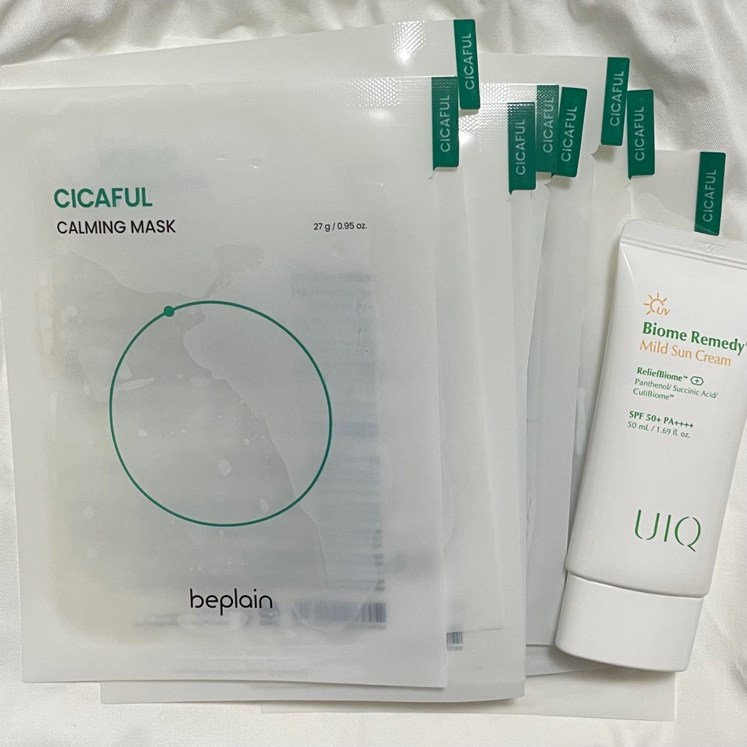 skincare (beplain cicaful calming mask & uiq biome remedy mild mineral ...