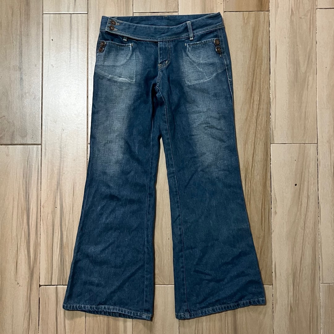 Y2k MAPLE Cowboy Flared Jeans, Women's Fashion, Bottoms, Jeans on Carousell