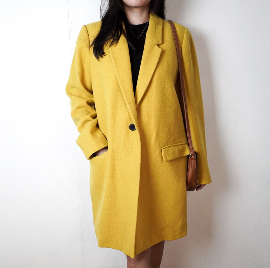 Zara One Button Coat, Women's Fashion, Coats, Jackets and Outerwear on ...