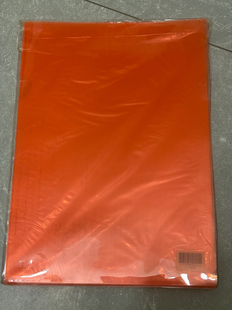 A4 L-shaped clear file (red) - one dozen, Hobbies & Toys, Stationery ...