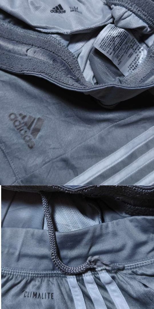 ADIDAS Climalite 3 Stripes White and Grey Shorts, Men's Fashion ...