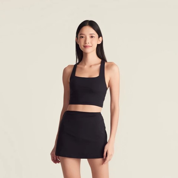 anya active boxy longline bra in black sesame, Women's Fashion ...