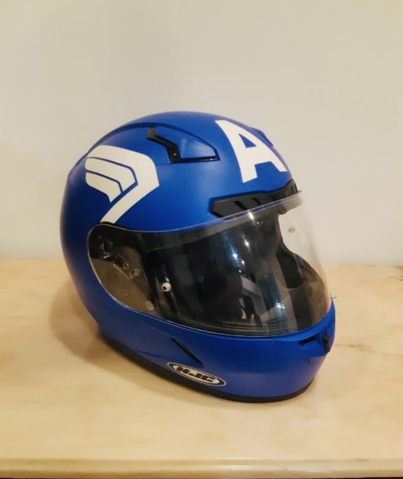 HJC Full Face Captain America Helmet, Motorcycles, Motorcycle Apparel ...