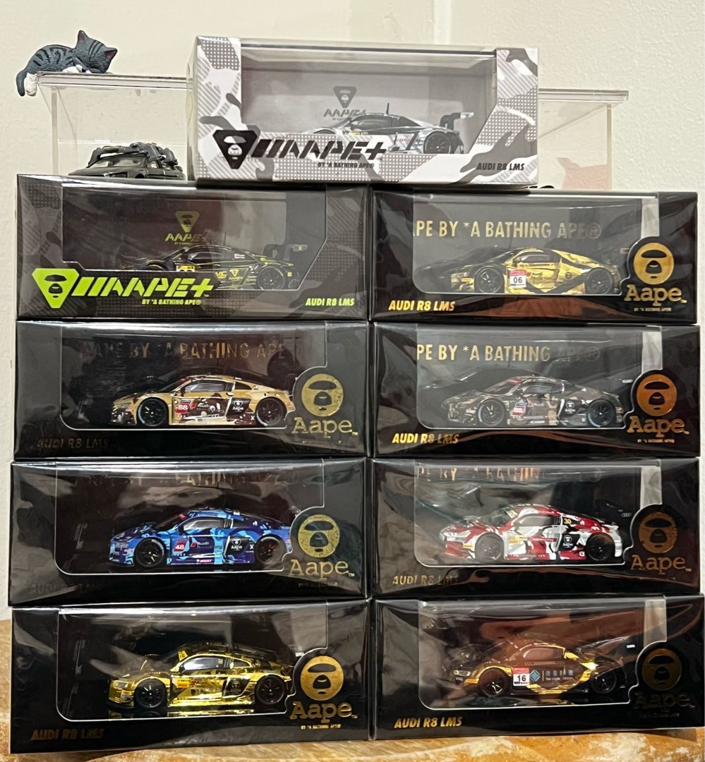 Aufi R8 LMS AAPE 1:64 cars, Hobbies & Toys, Toys & Games on Carousell
