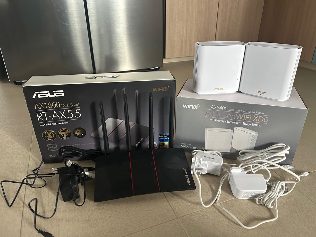 AX5400 Dual Band Mesh Wifi 6 System (ASUS ZenWifi XD6) and AX1800 Dual ...