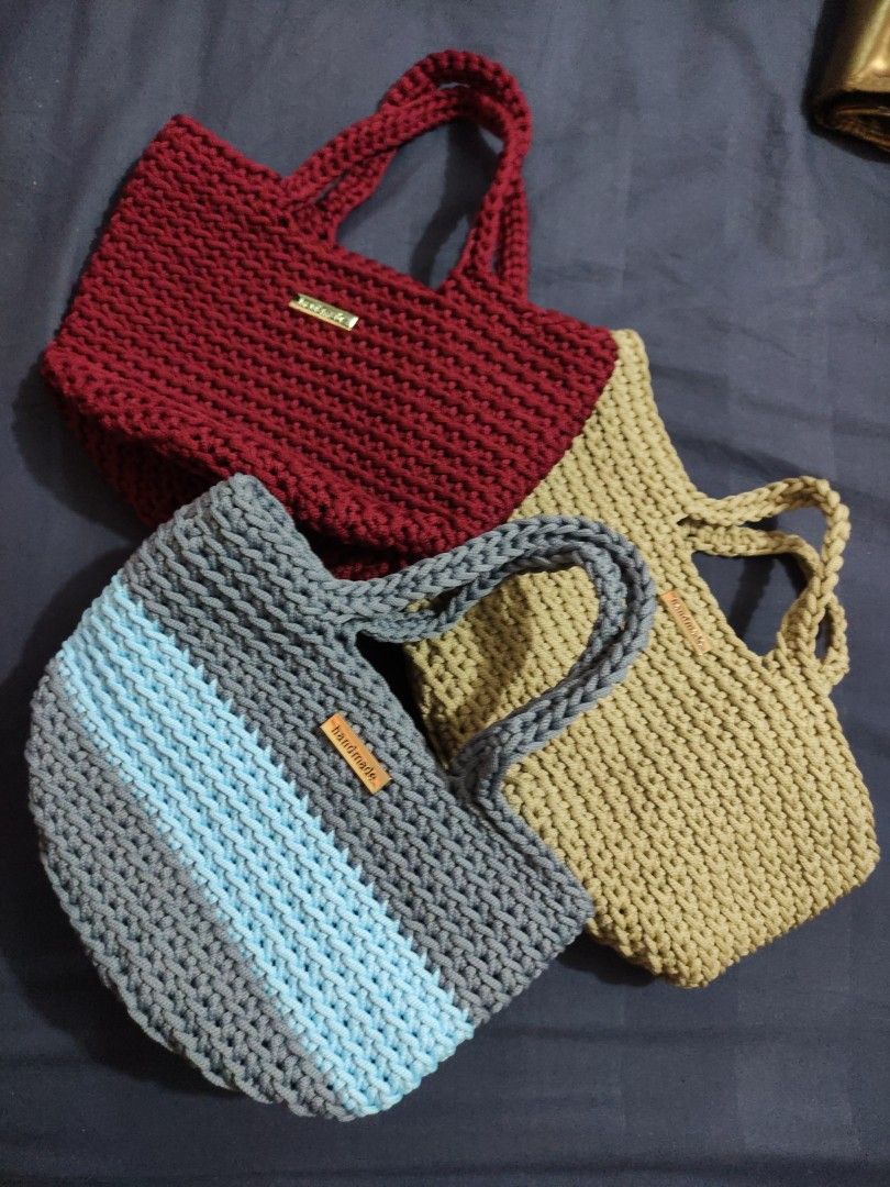 Beg Kait Premium Crochet Bag, Women's Fashion, Bags & Wallets, Tote ...