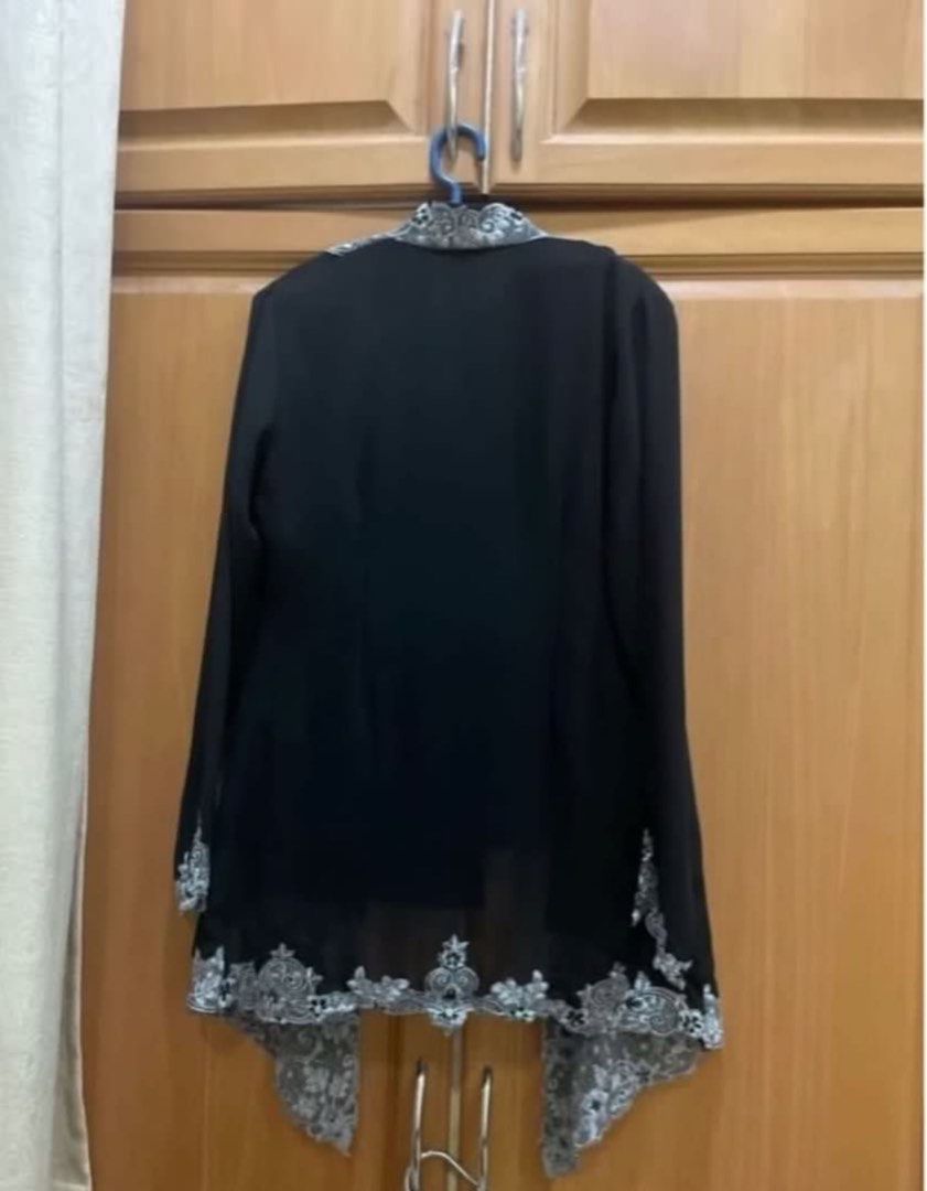 Black Baju Kebaya Raya (Full Set), Women's Fashion, Muslimah Fashion ...