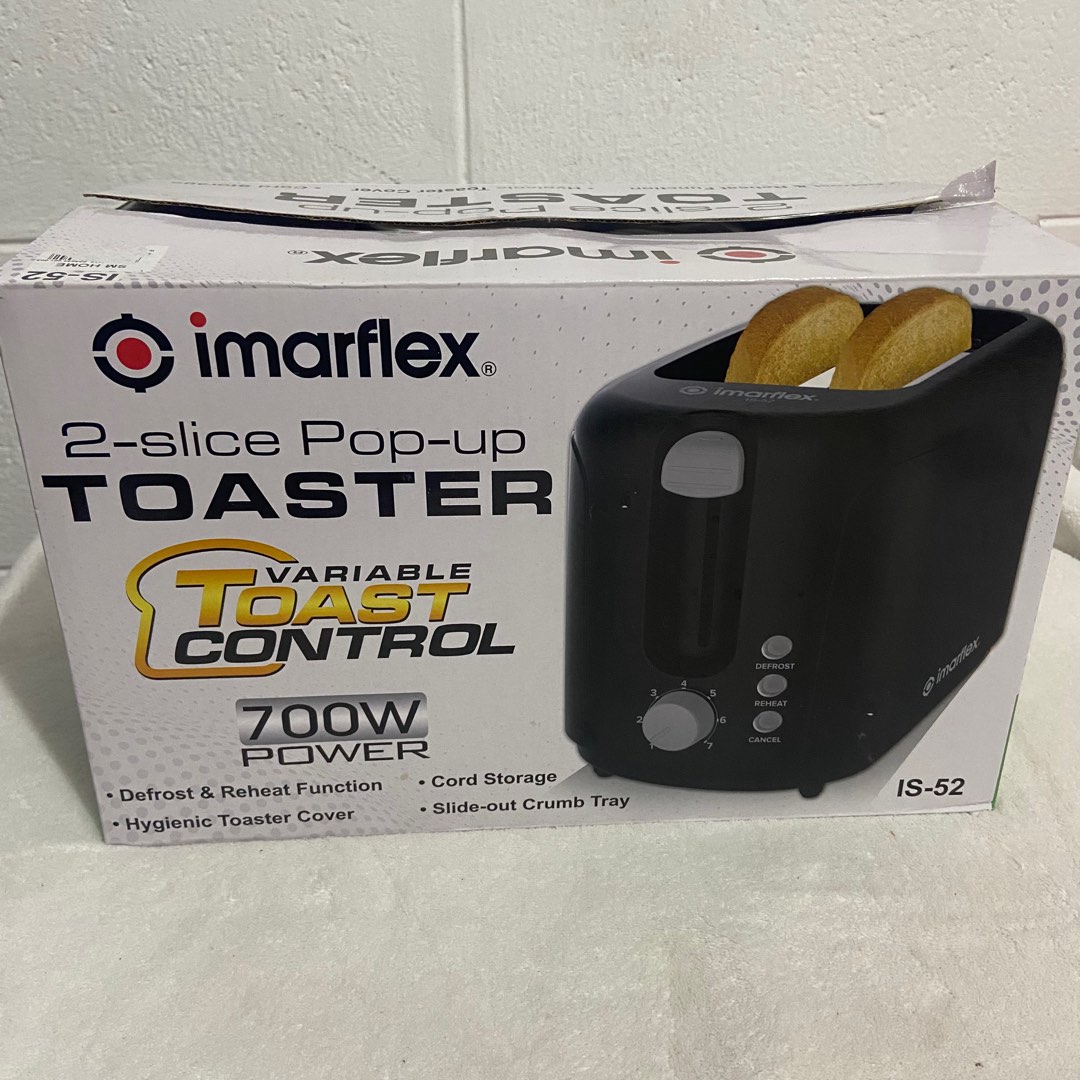 BRAND NEW Imarflex Bread Toaster 2 Slice Pop-up Toaster with Hygienec ...