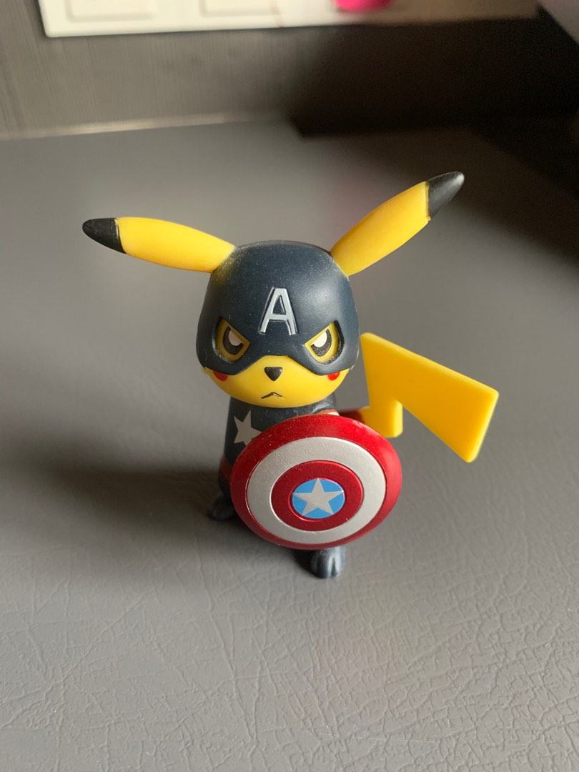 Captain America Pikachu Mini Statue, Hobbies & Toys, Toys & Games on ...
