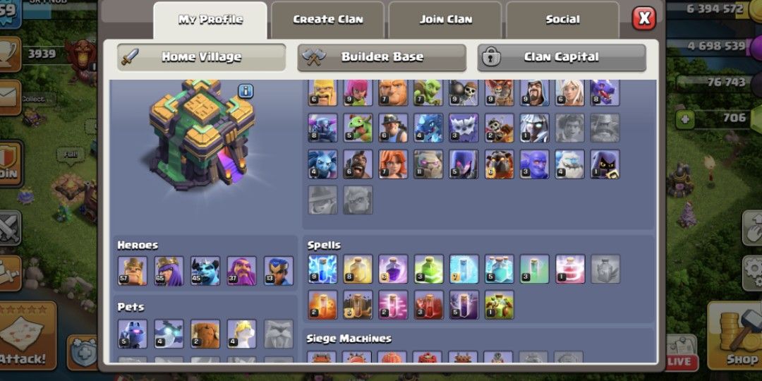 Clash of clans Coc Th14 (1700+ cwl medals,many epic equipment!), Video ...
