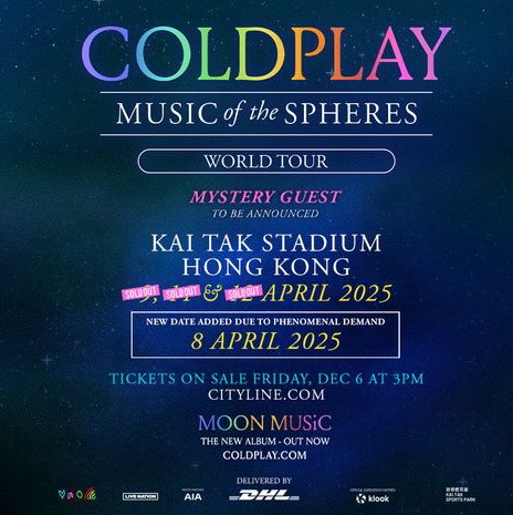 Coldplay Hong Kong 12th April Sat Cat E Ticket, Tickets & Vouchers ...
