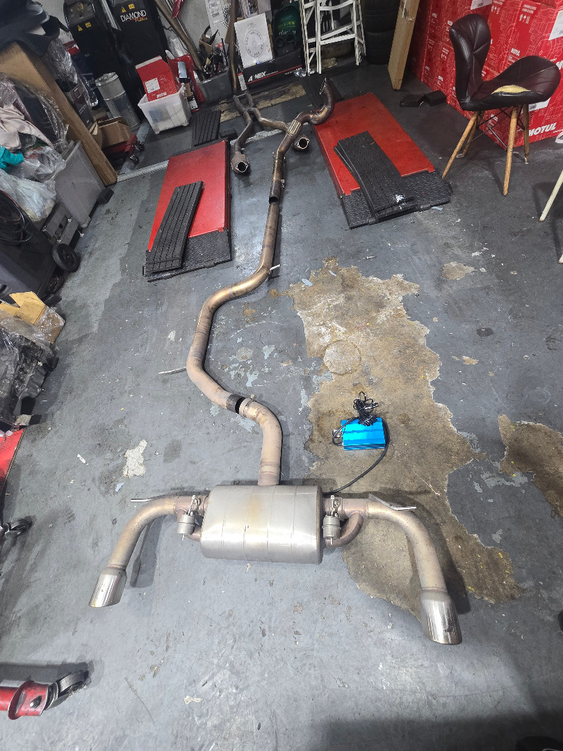 CTS Downpipe, straight thru 3" exhaust with valve and remote - MK7, 7.5 ...