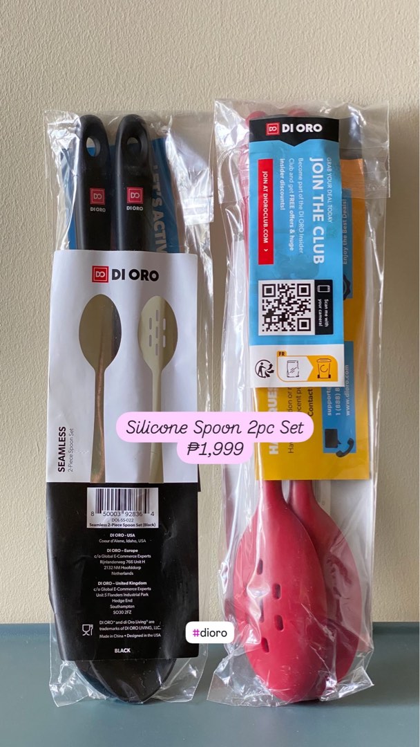 DI ORO Silicone Kitchen Utensils Set (Spatula, Spoon, Turner, Tongs ...