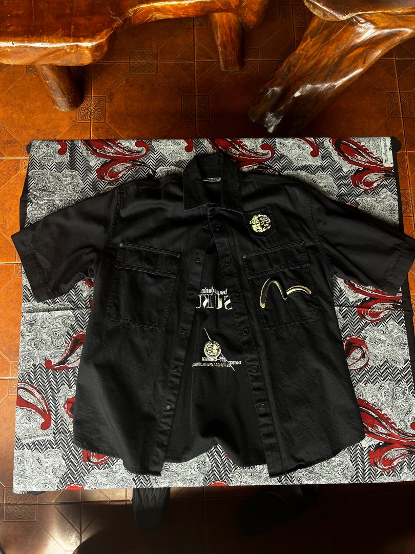 Evisu button down polo (embroided logo), Men's Fashion, Tops & Sets ...