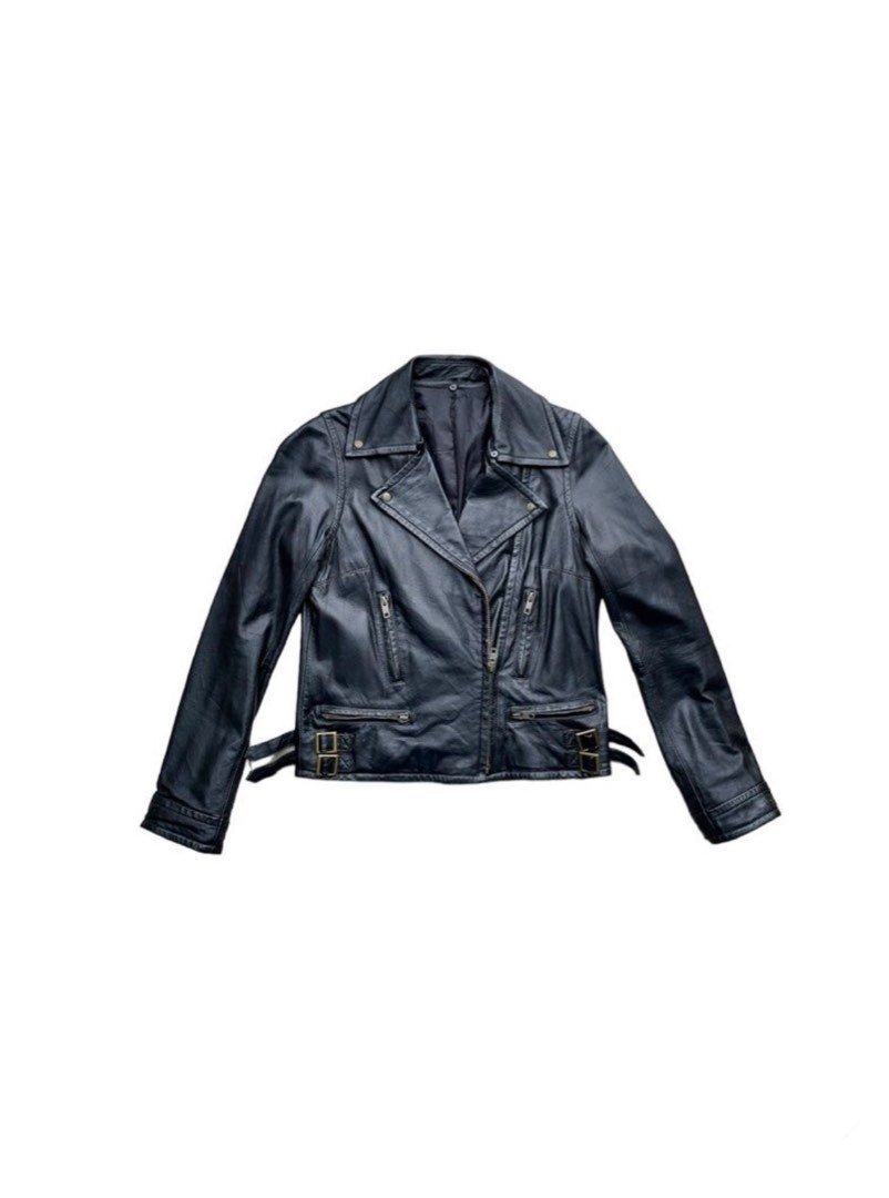 FAUX PUNK LEATHER JACKET, Women's Fashion, Tops, Other Tops on Carousell