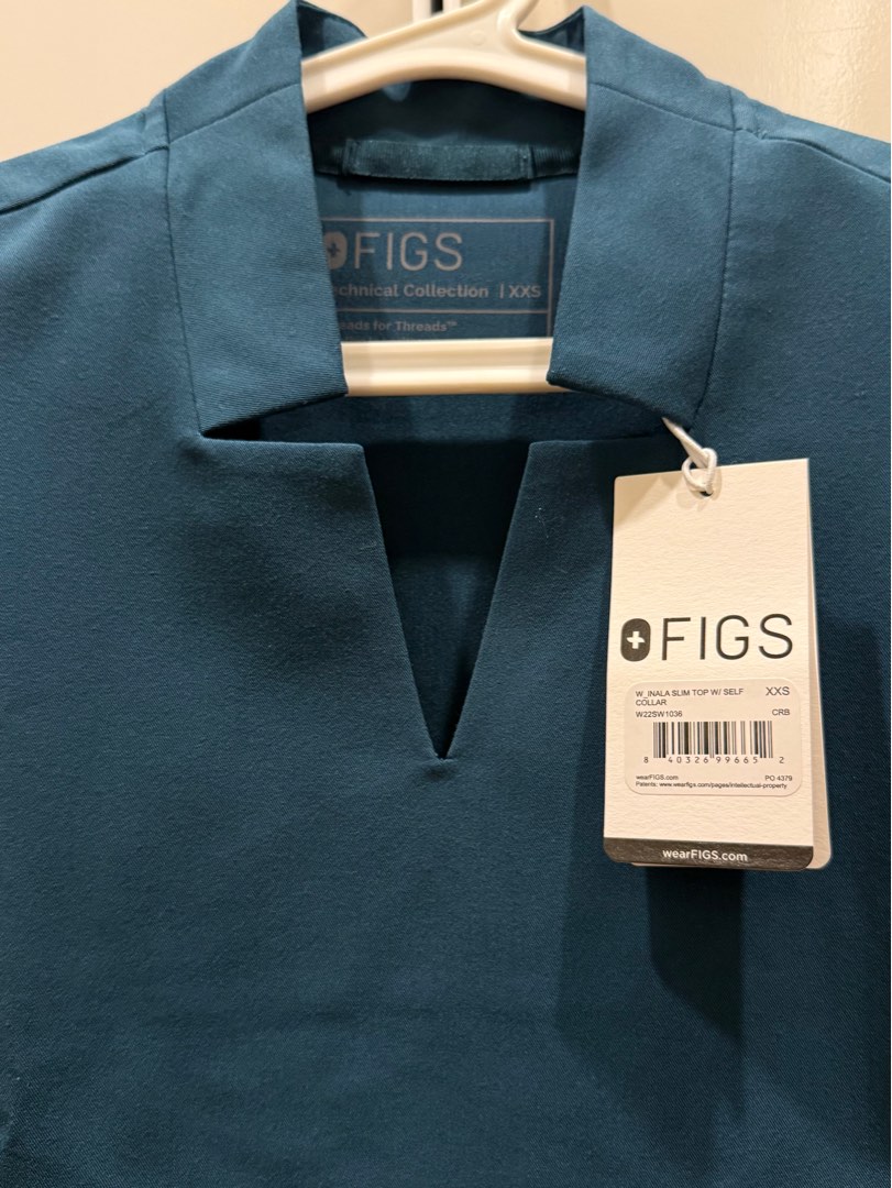 FIGS Inala Slim Top (Caribbean Blue XXS), Women's Fashion, Tops, Others ...