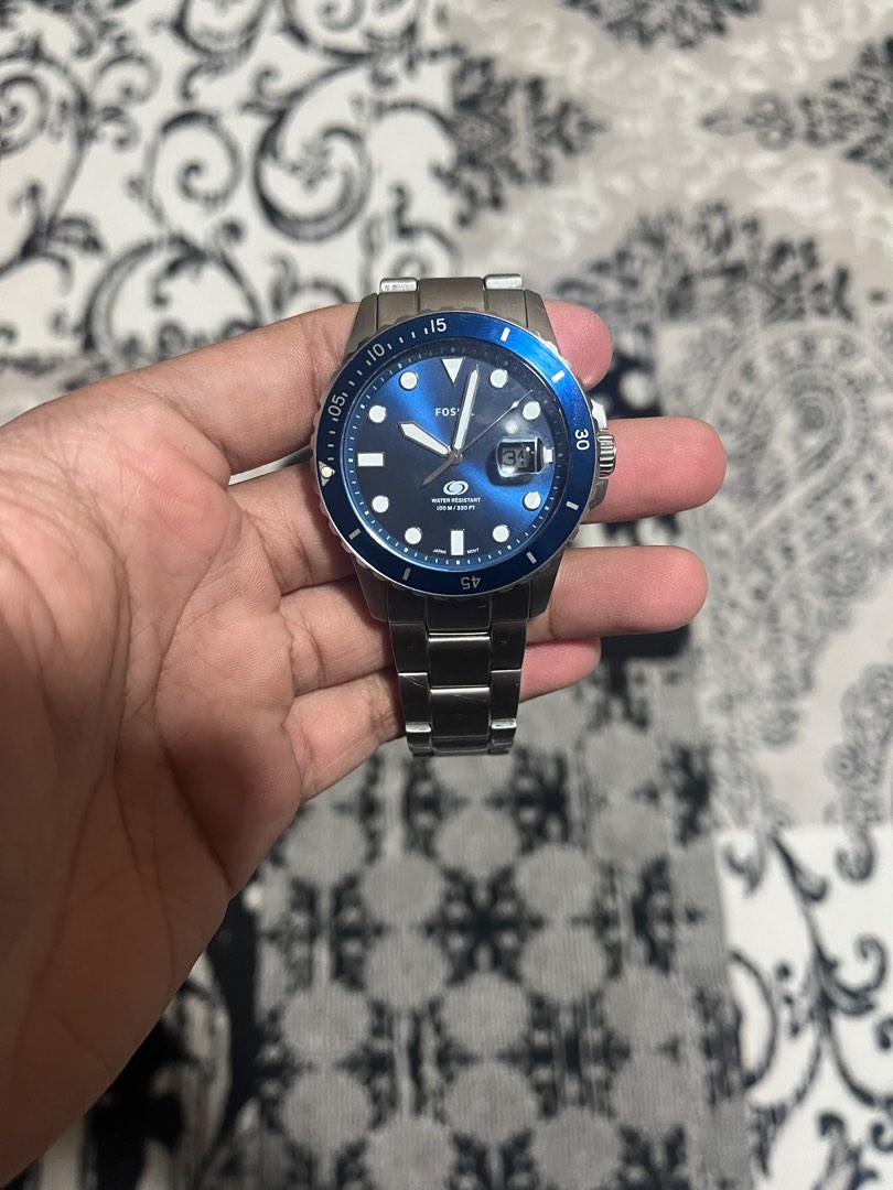 Fossil Watch Blue Dive, Men's Fashion, Watches & Accessories, Watches on Carousell
