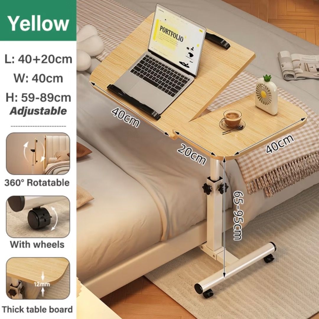 [FREE DELIVERY] Adjustable Laptop Bedside Table | Rotatable Folding ...