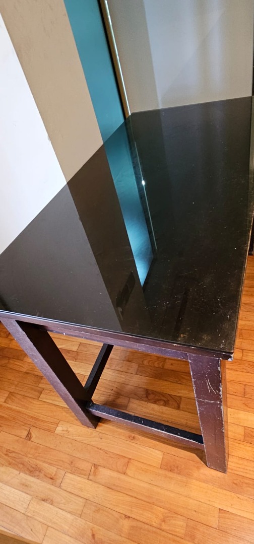 Glass Study Table 118*59 cm, Furniture & Home Living, Furniture, Tables ...