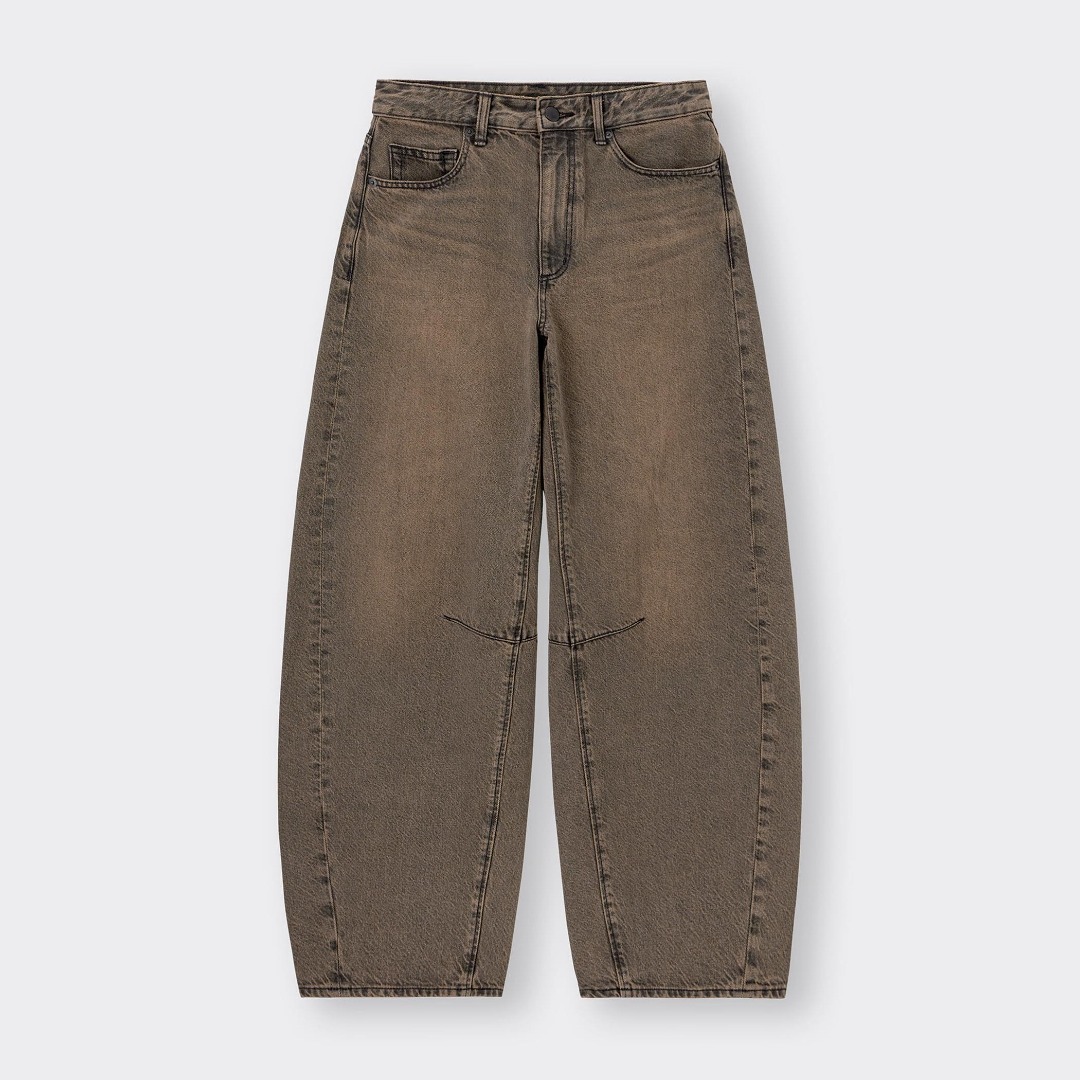 GU Barrel Leg Jeans - Brown XXL, Women's Fashion, Bottoms, Jeans on ...