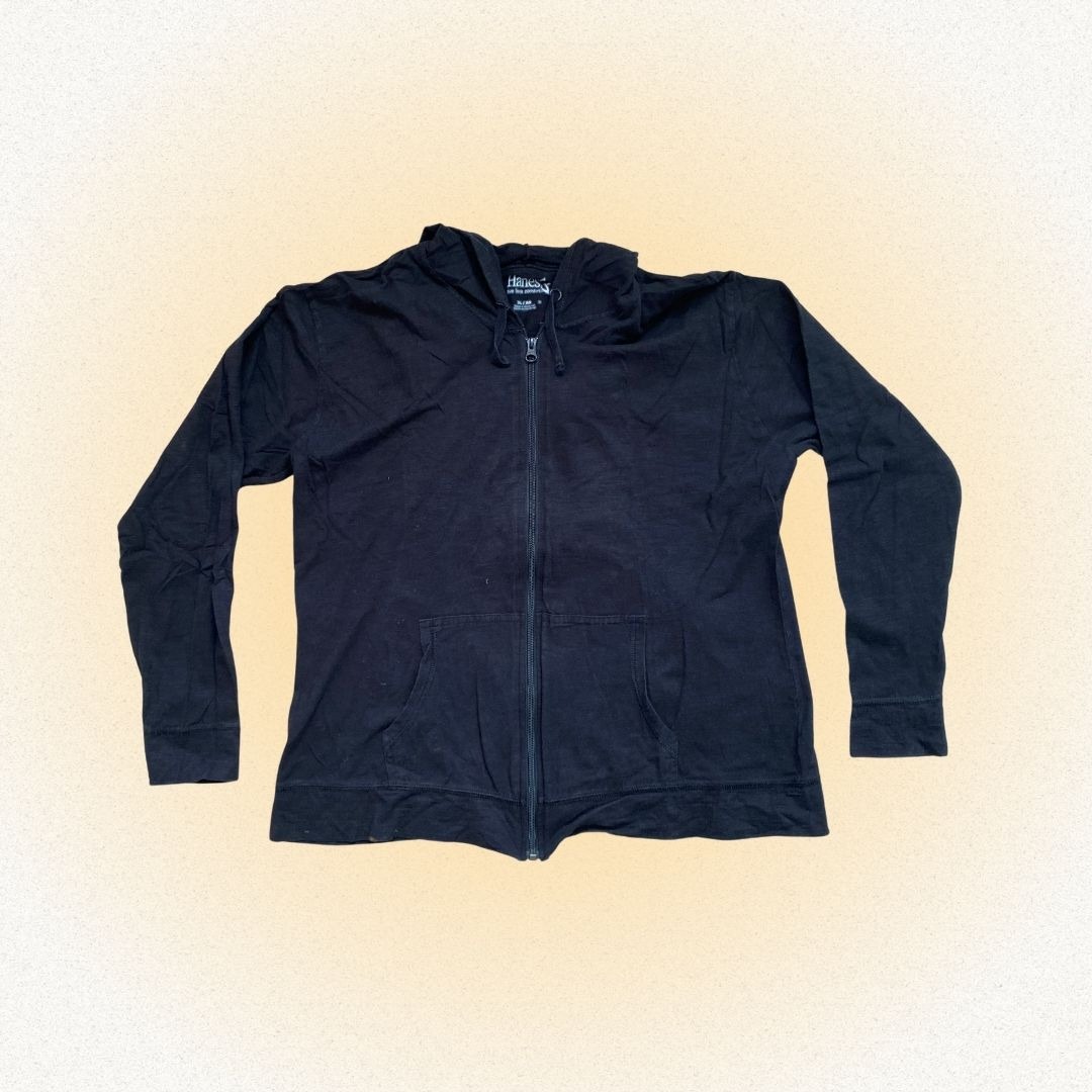 Hanes Thin Balck Jacket, Women's Fashion, Coats, Jackets and Outerwear ...