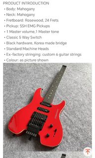 Custom Jazz Salen Semi Hollow Headless Guitar, Hobbies & Toys, Music ...