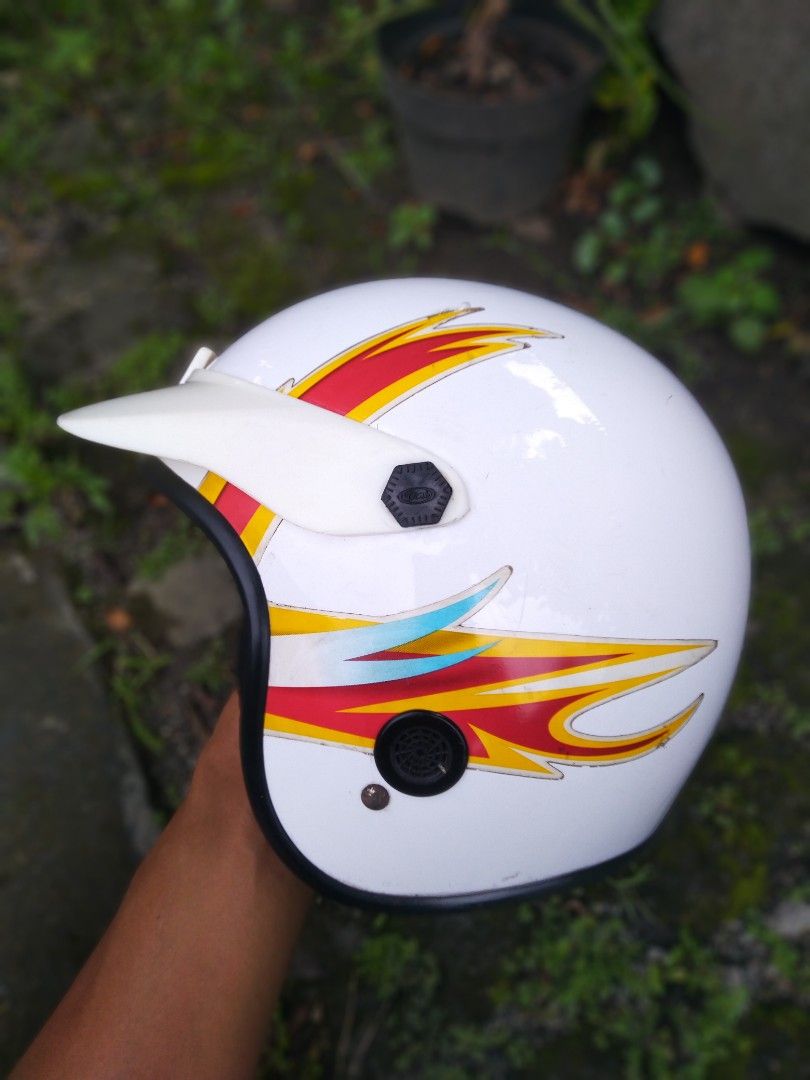 HELM JADUL YAMAHA F1ZR RX KING LIDAH API ORIGINAL PUTIH LUMAYAN MULUS ...