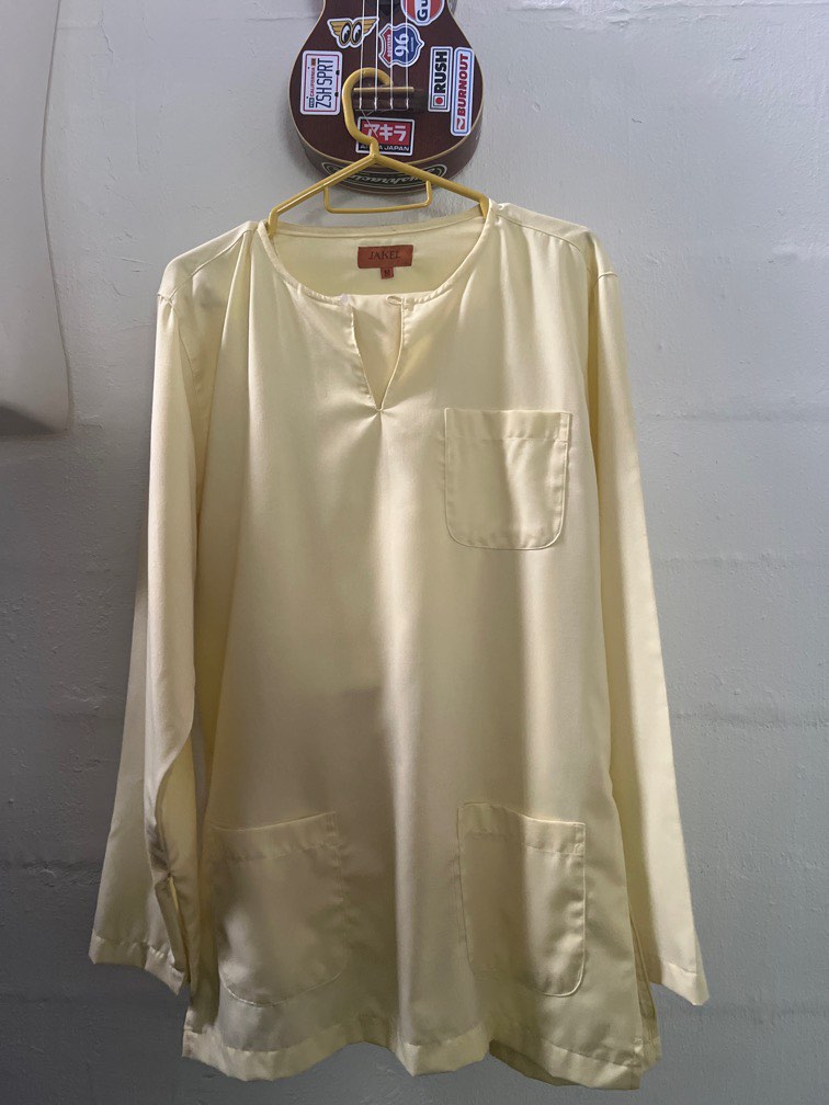 Jakel Baju Melayu Kuning, Men's Fashion, Muslim Wear, Baju Melayu on ...