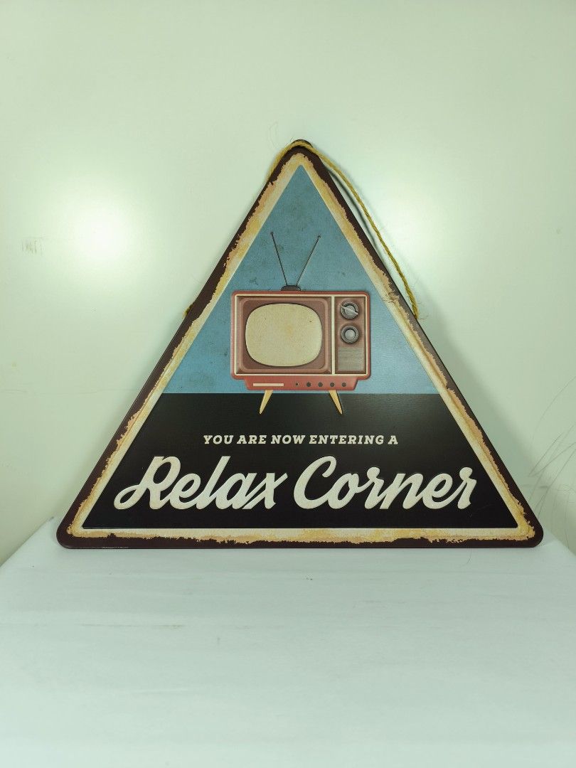Kaison Tin Sign - "Relax Corner", Furniture & Home Living, Home Decor ...