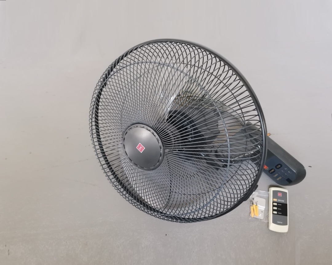 KDK 16" Wall Fan with wall bracket & remote controller, Furniture ...