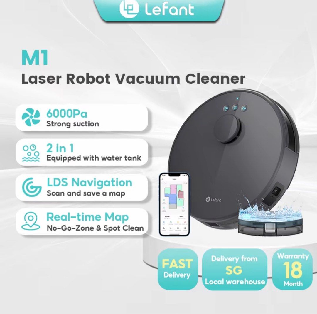Lefant M1 vacuum cleaner and mop robot no zone zone cleaning Alexa/App compatible suitable for ...