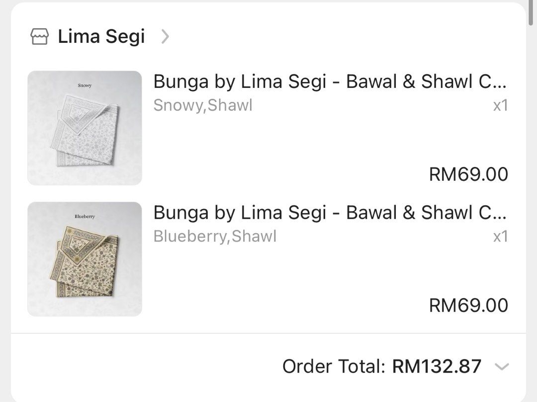 Lima Segi Printed Cotton Voile Shawl - Bunga Series, Women's Fashion ...