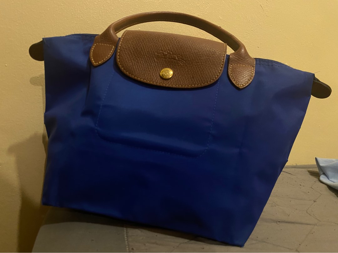Longchamp Le Pliage Blue Small Shorthanded Authentic, Luxury, Bags ...
