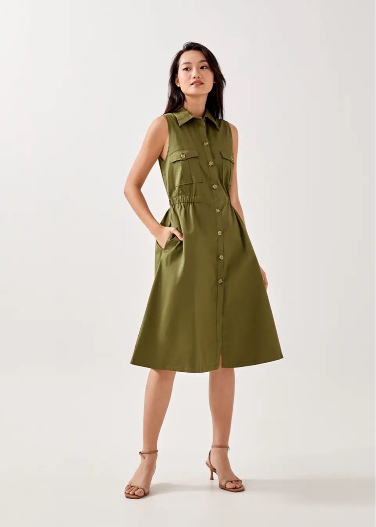 Love Bonito Elleni Utilitarian Midi Dress, Women's Fashion, Dresses ...