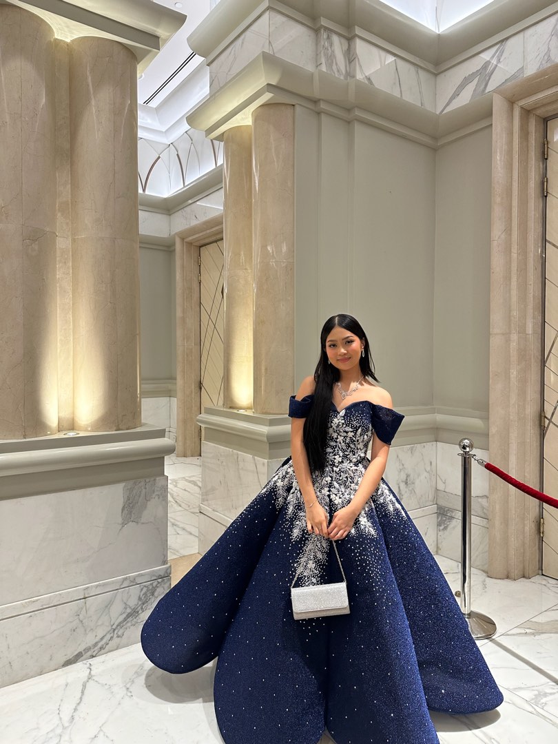 Midnight blue ball gown, Women's Fashion, Dresses & Sets, Evening ...