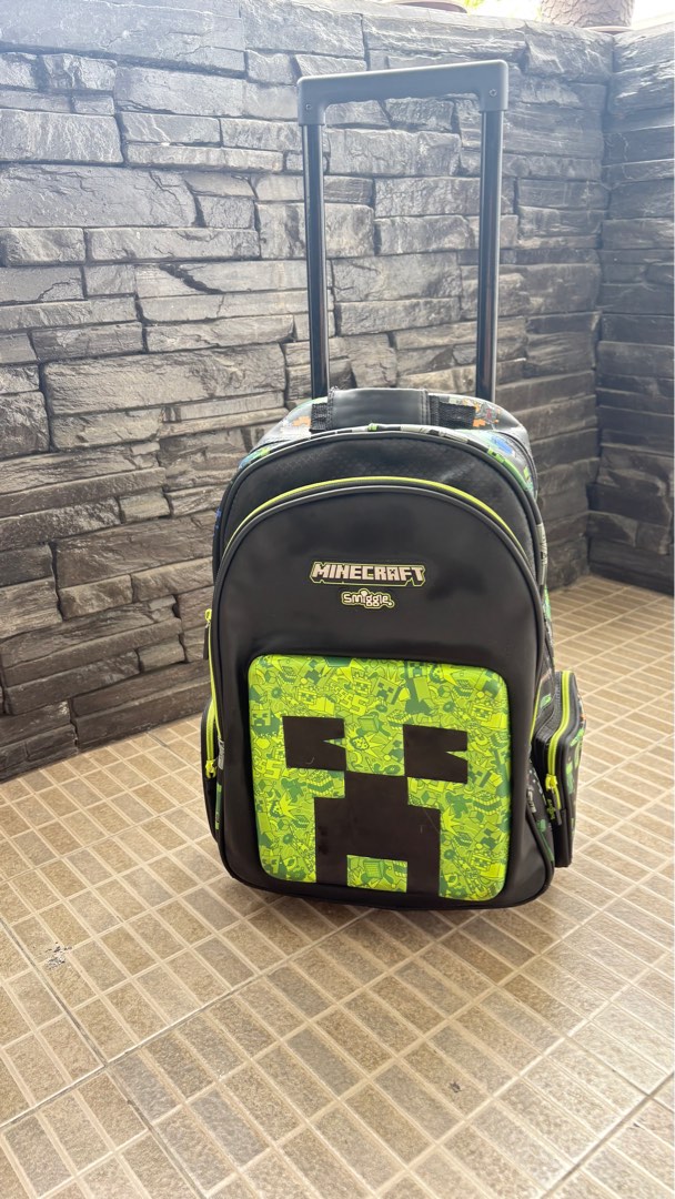 Minecraft Smiggle Trolley Bag, Men's Fashion, Bags, Backpacks on Carousell