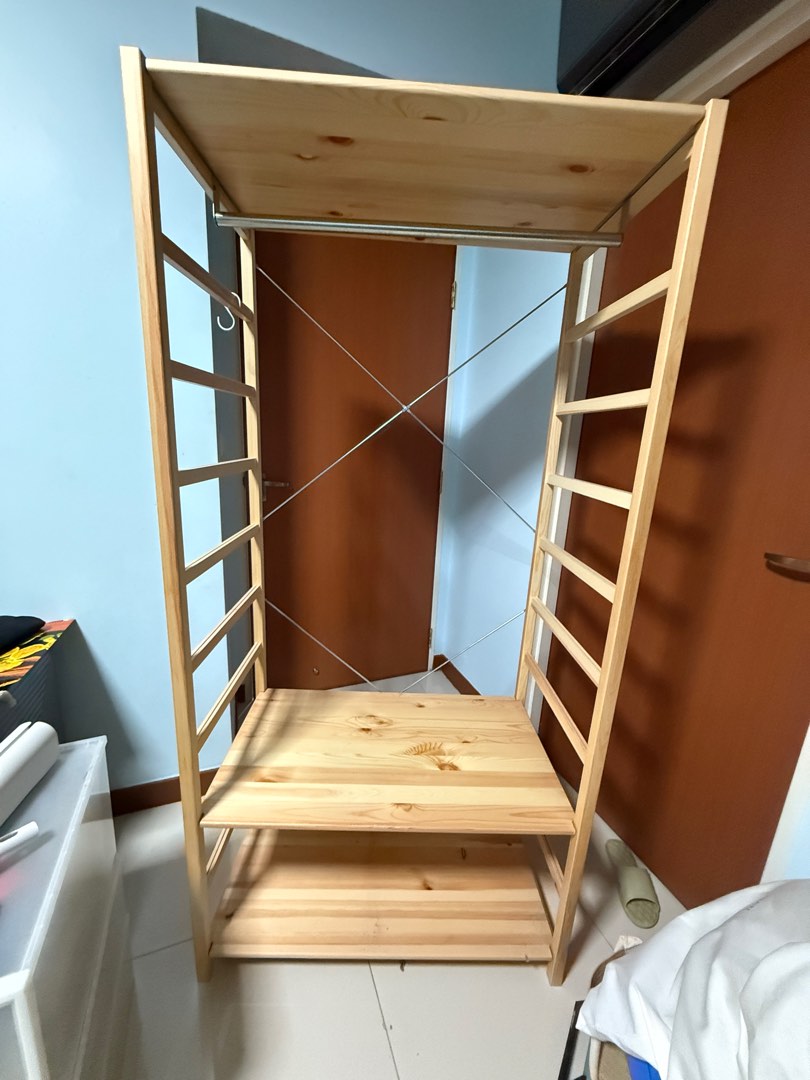 Muji Pine wood wardrobe, Furniture & Home Living, Furniture, Shelves ...