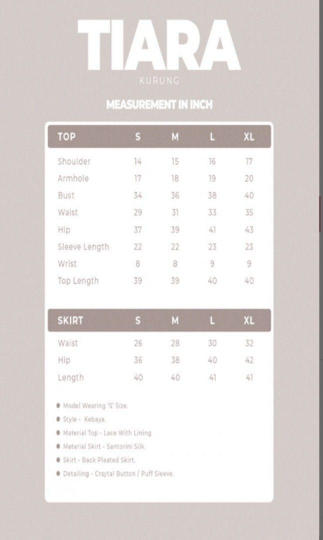 New with Tag Myravallyn Baju kebaya Tiara in Hazelnut Brown, Women's ...