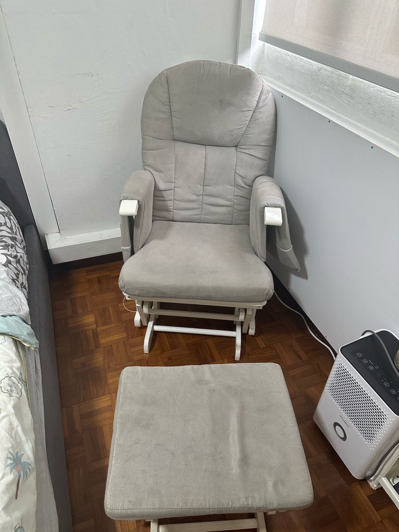 Nursing chair and footrest, Babies & Kids, Maternity Care on Carousell