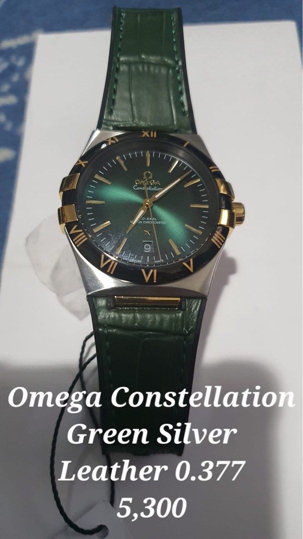 Omega Constellation Green Silver Leather, Women's Fashion, Watches ...